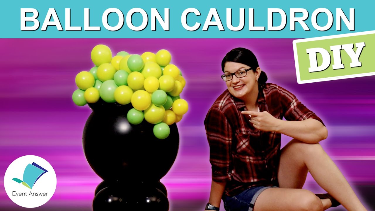 DIY Balloon Cauldron | Easy Halloween Balloons - YouTube