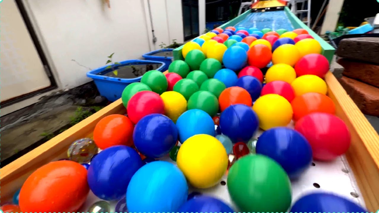 Water Marble Run ☆PVC Tunnel Cannon x Handmade Wooden Slider #2 - YouTube