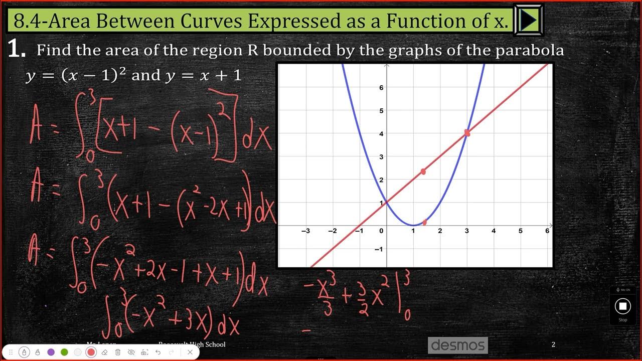 Lesson 8 4-Area between Curves - YouTube