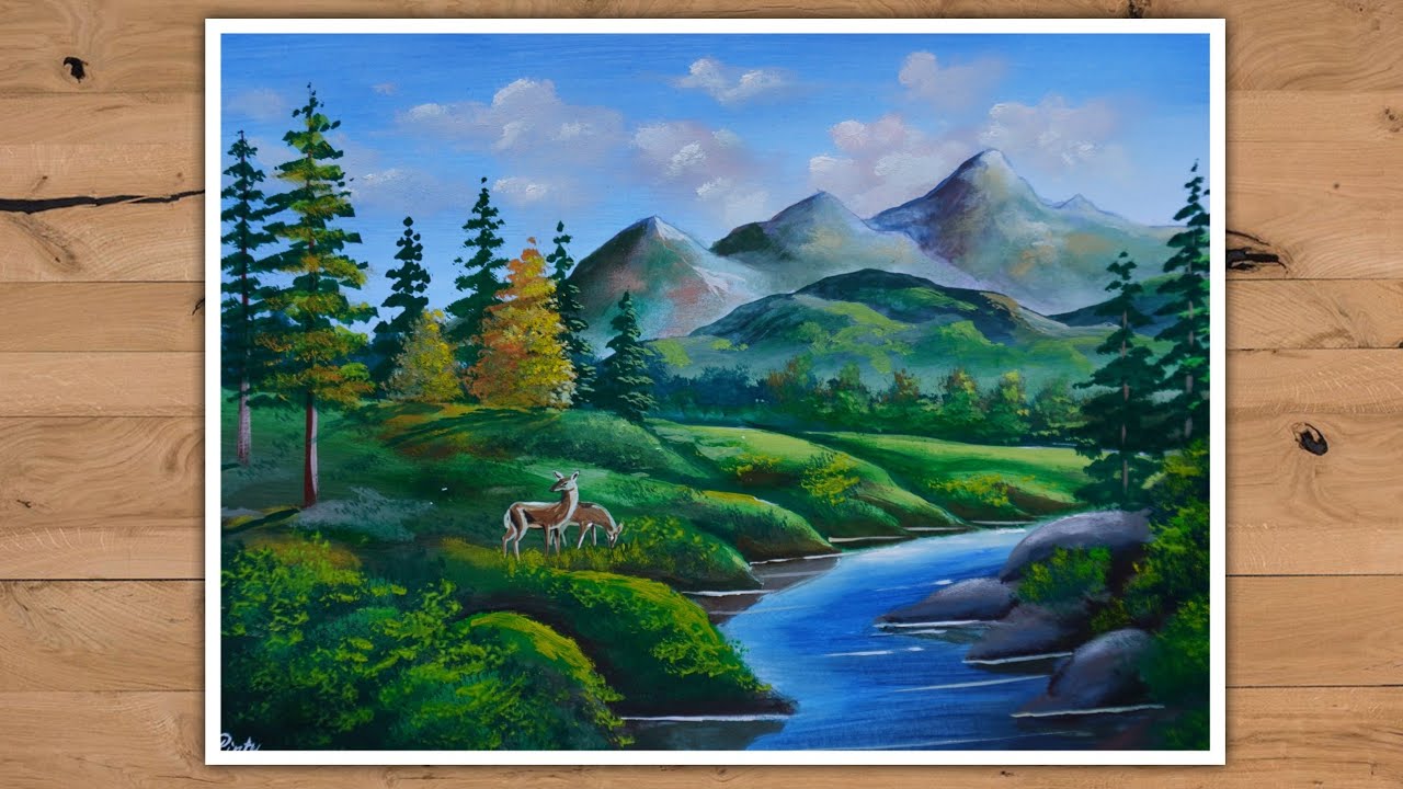 Poster Colour Painting | How to draw a Scenery - YouTube