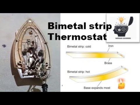 Bimetallic strip|| Thermostat, Electric iron working|| Physics 9 class ...