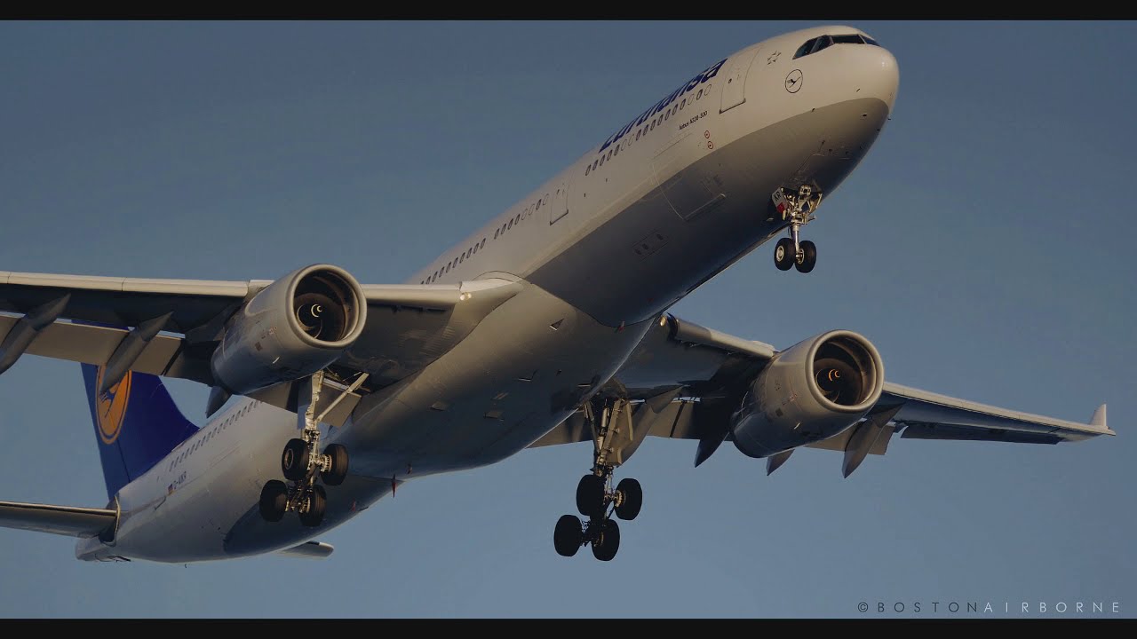 Lufthansa Airlines A333 Landing @ KBOS - YouTube