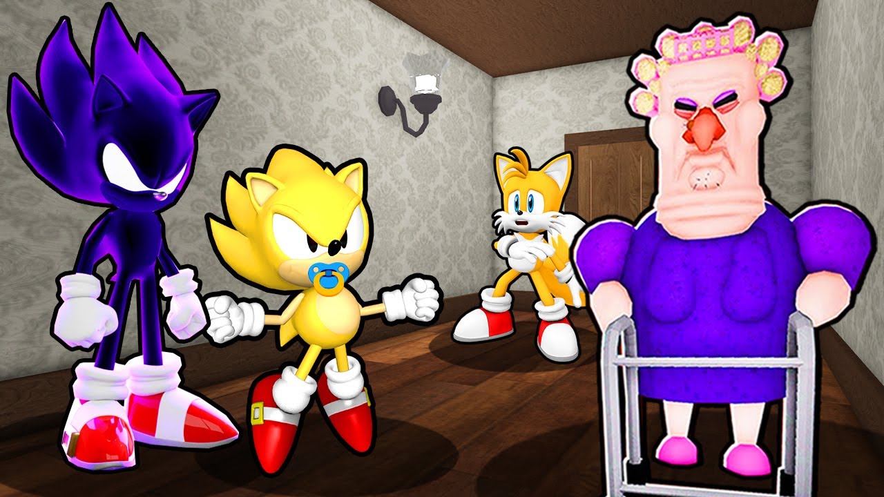 DARK SONIC AND SUPER BABY SONIC SAVE TAILS FROM GRUMPY GRAN IN ROBLOX ...