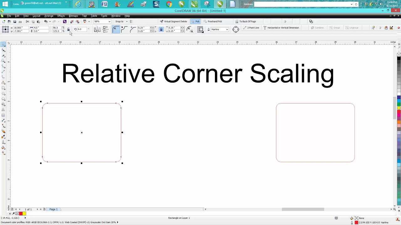 Corel Draw Tips & Tricks Relative Corner Scaling - YouTube