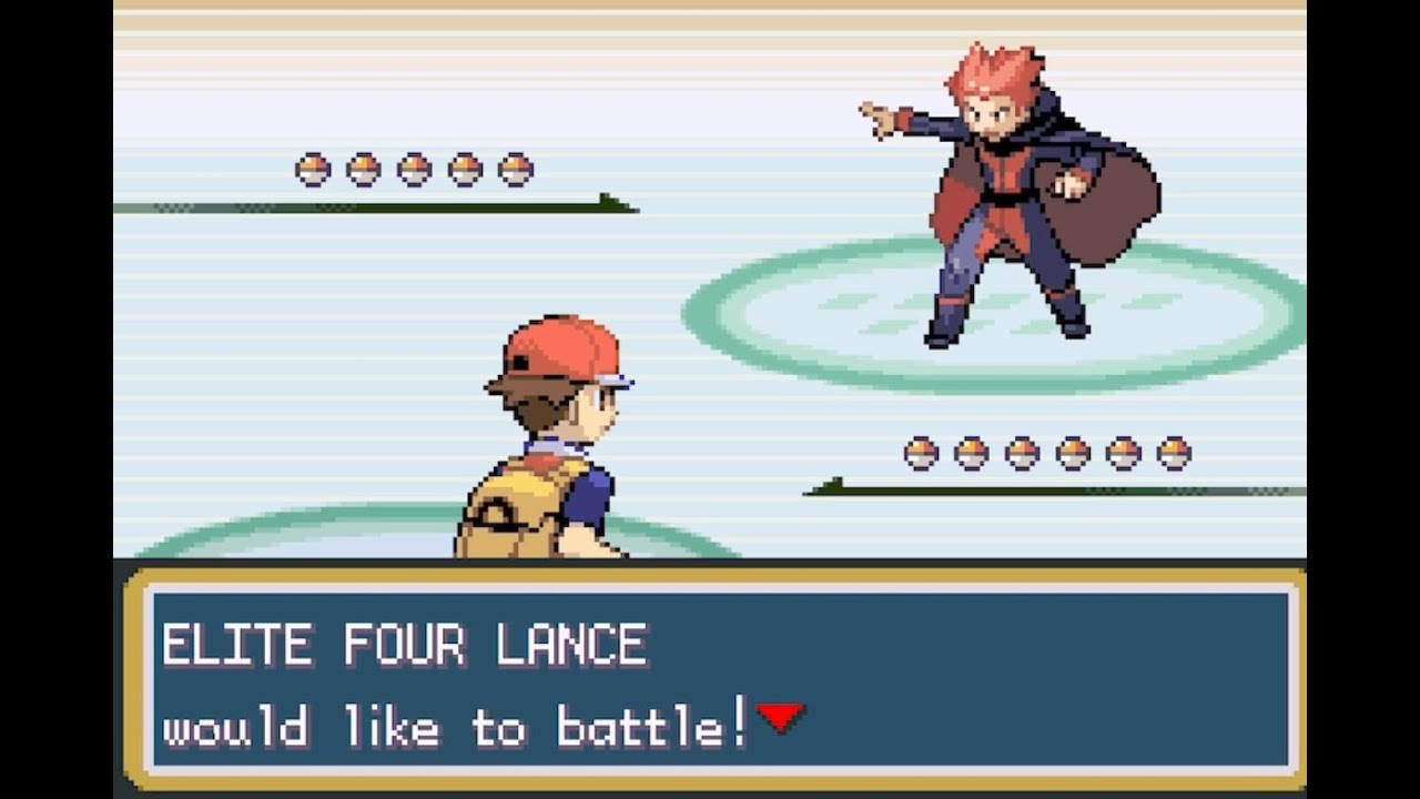 Pokémon FireRed and LeafGreen: Elite Four Battle #4 - Red vs. Lance ...