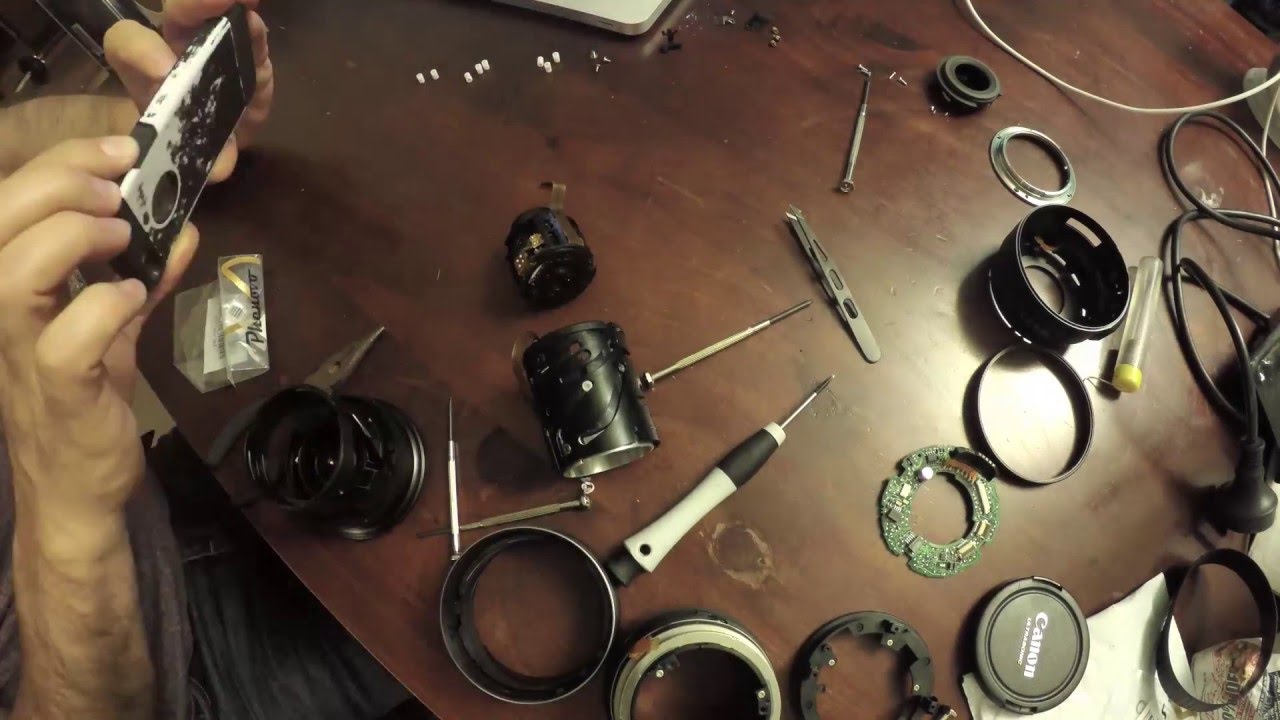 How to Disassemble a Canon Lens Timelapse - YouTube