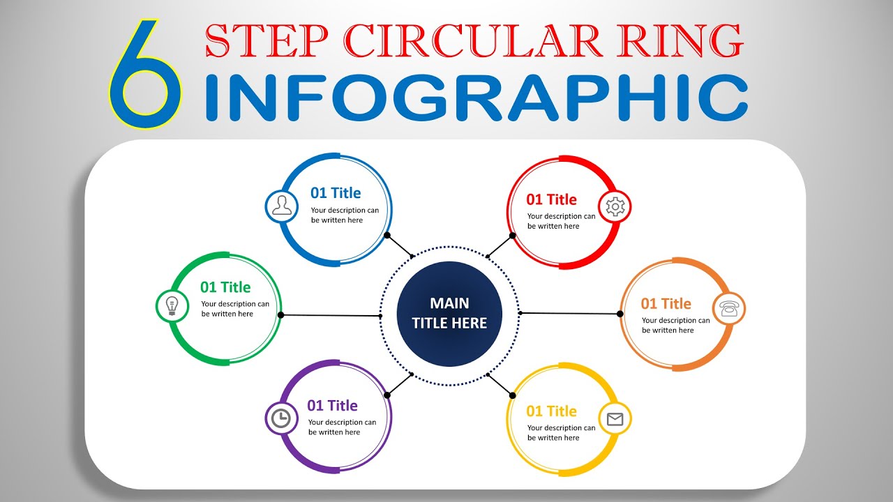 6 Step Circular Ring Infographic slide in Powerpoint - YouTube