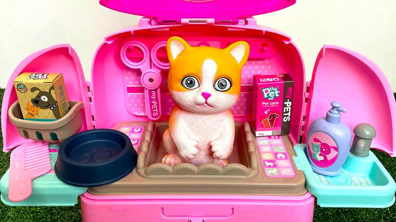 🌈6 Minutes Satisfying With Unboxing Cute Pink Pet Care Set | asmr ...