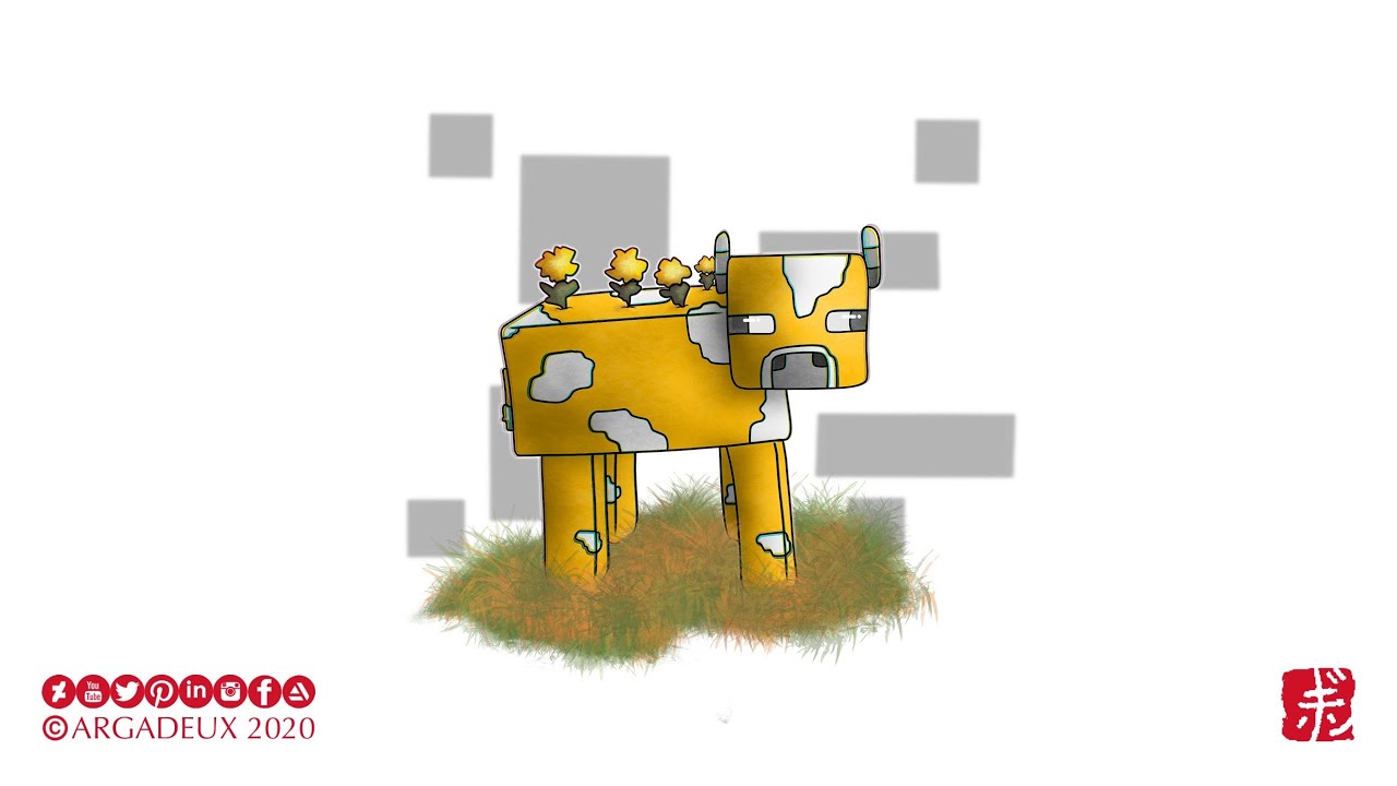 Drawing time lapse - Moobloom (Minecraft) - YouTube