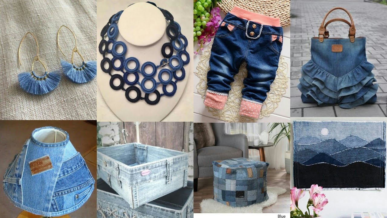 Stylish Uses of Old Denim jeans || Jeans Items || Styles 2020 - YouTube