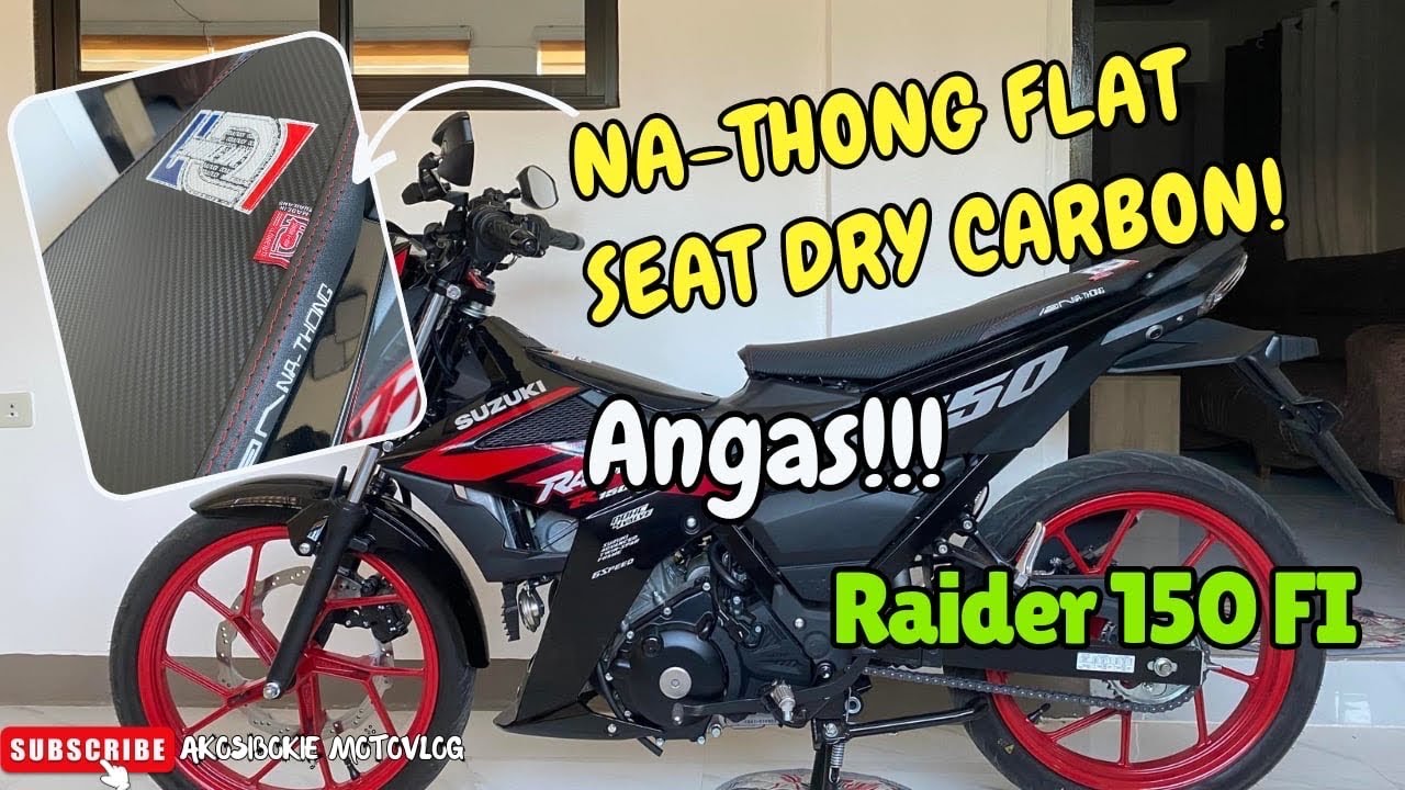 FLAT SEAT Raider 150 Fi ( Na-thong flat seat dry carbon installation ...