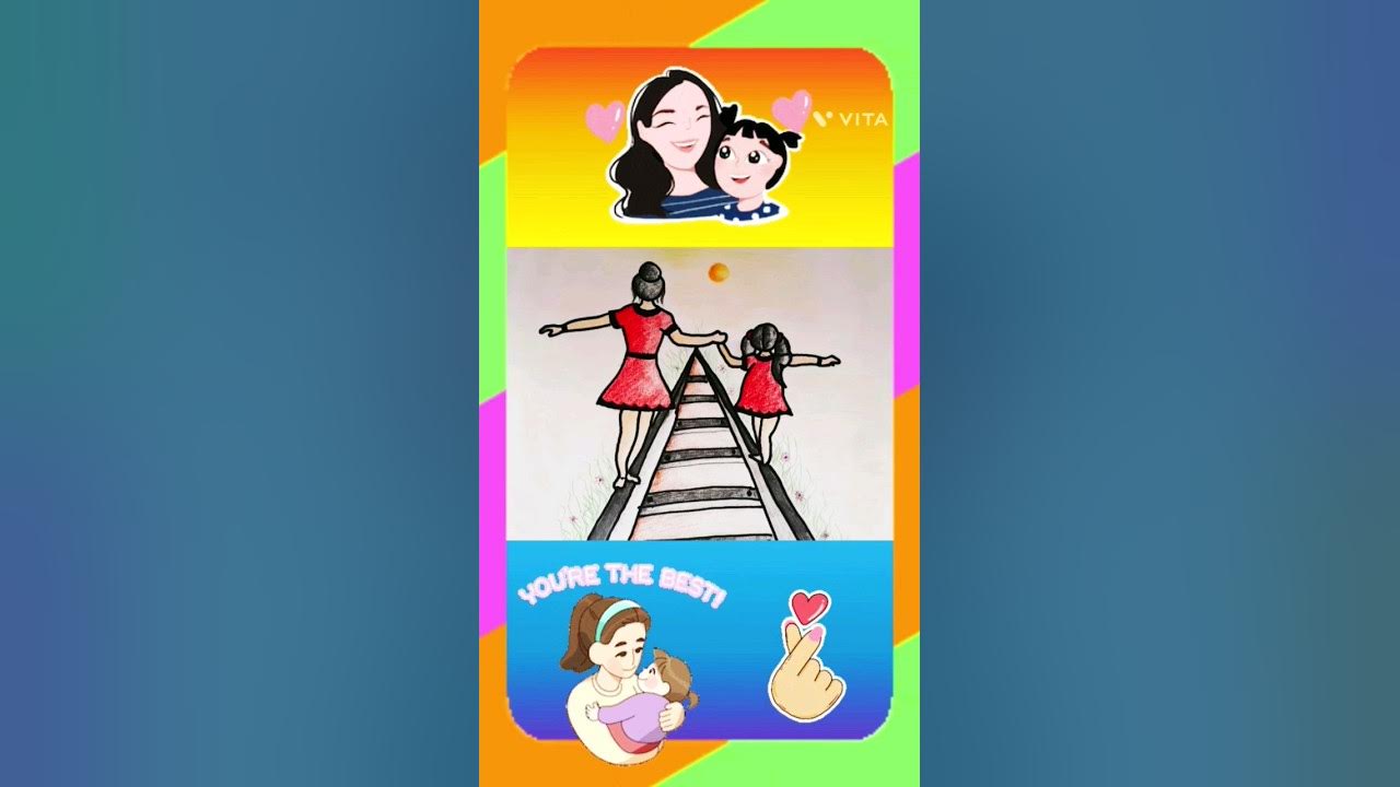 🌷 Mother Daughter Sketch 🌷 #shorts @pri_cre80vity - YouTube