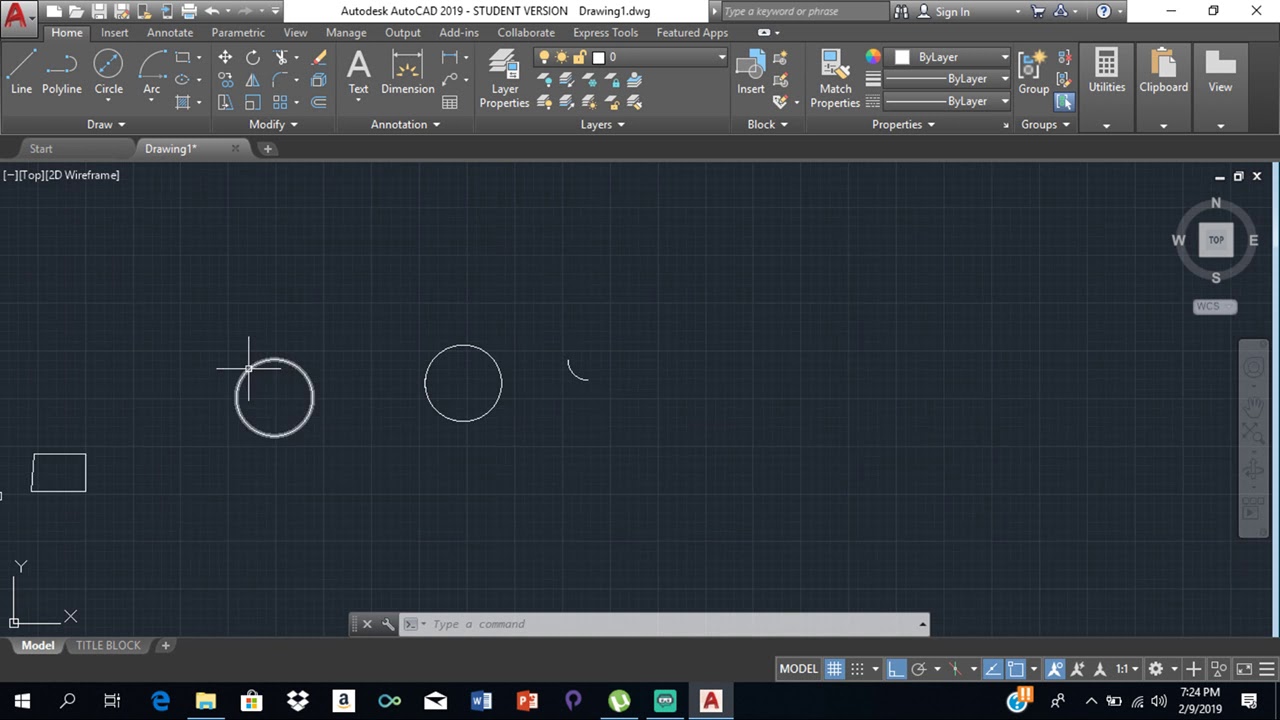 AutoCAD basic commands - YouTube