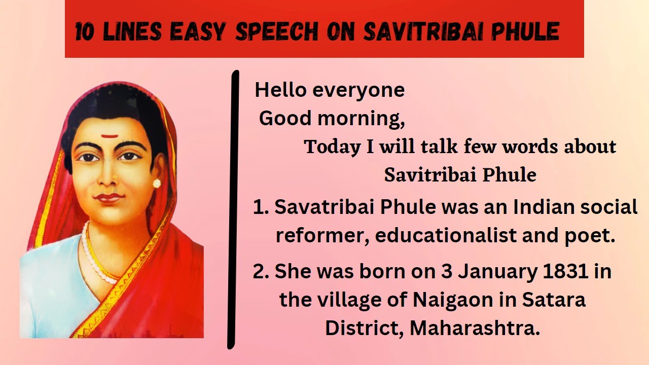 10 lines speech on Savitribai Phule | Savitri Phule: The Woman Who ...