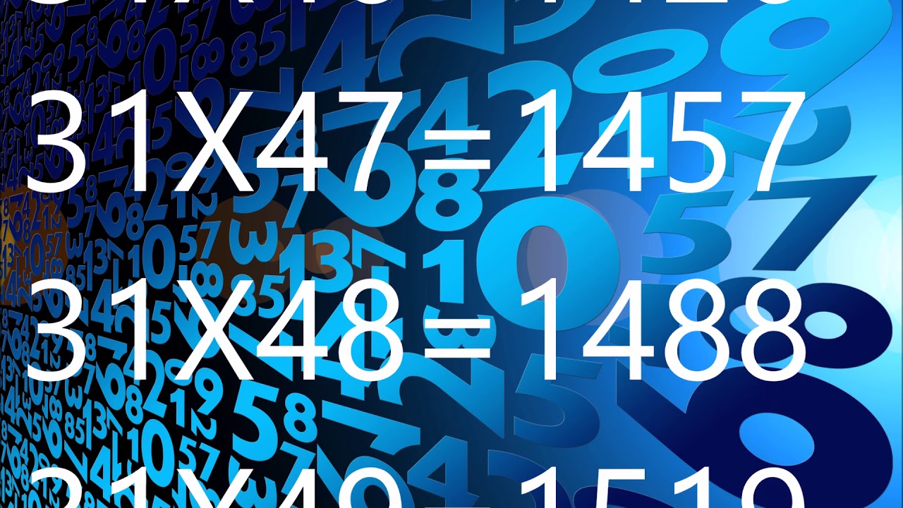 La tabla de multiplicar del 31. - YouTube