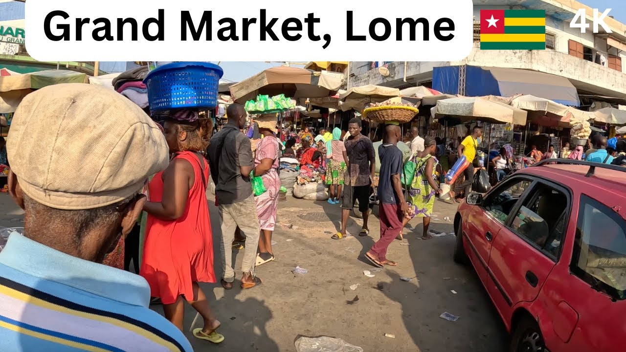 Lome Grand Market, A walking tour in 4K - YouTube