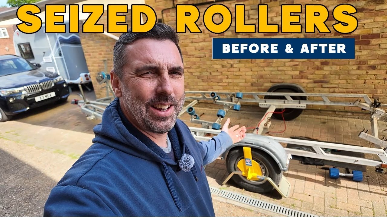 Replacing Seized Boat Trailer Rollers - DIY BOAT Maintenance - YouTube