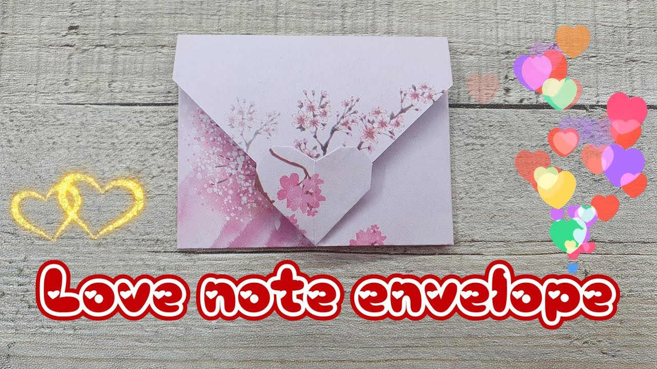 How to make an easy origami paper craft small love note envelope with ...