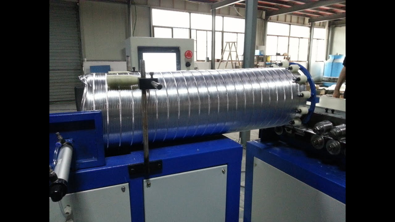Aluminum flexible duct machine PAD 300 3 - YouTube