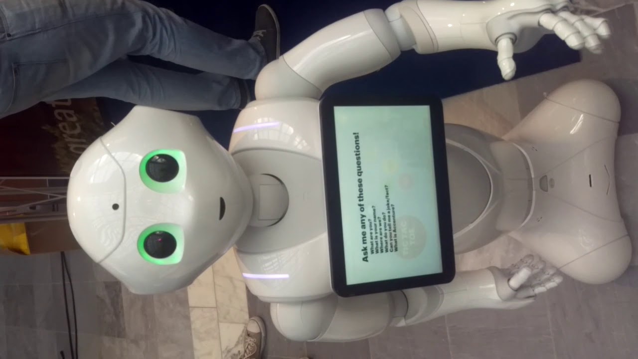 Accenture robot at an exhibition in Rotterdam - YouTube