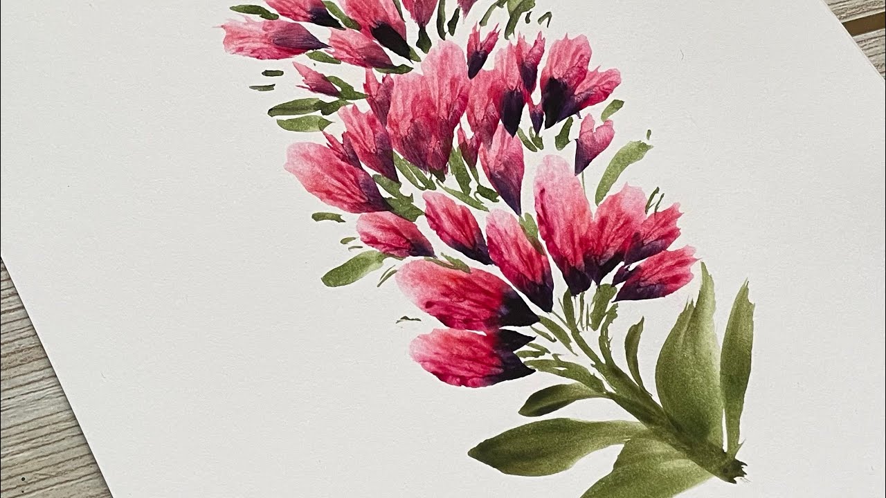 EASY!! How to paint flowers | using stamping technique. Watercolour ...