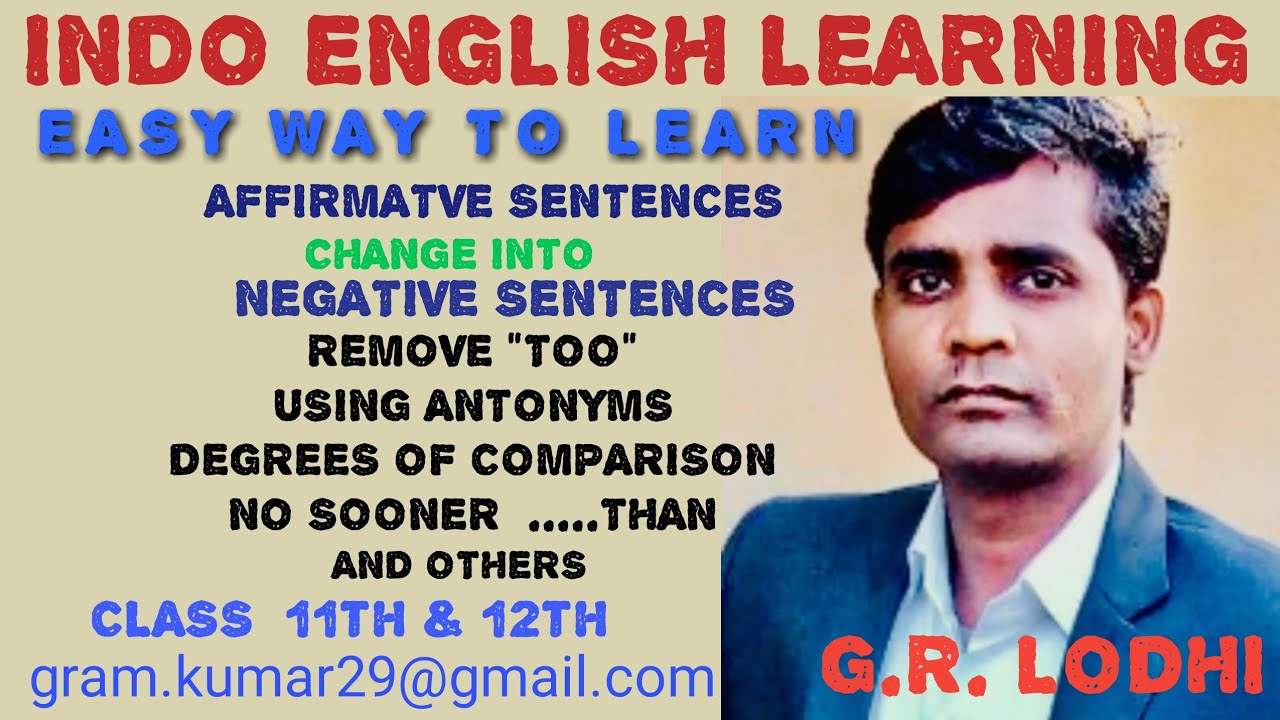 Affirmative Change Into Negative Sentence By G r Lodhi YouTube affirmative-change-into-negative-sentence-by-g-r-lodhi-youtube