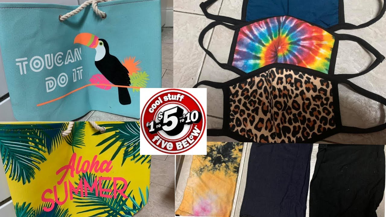 Five Below Haul - Face Masks + Beach Tote Bags - YouTube