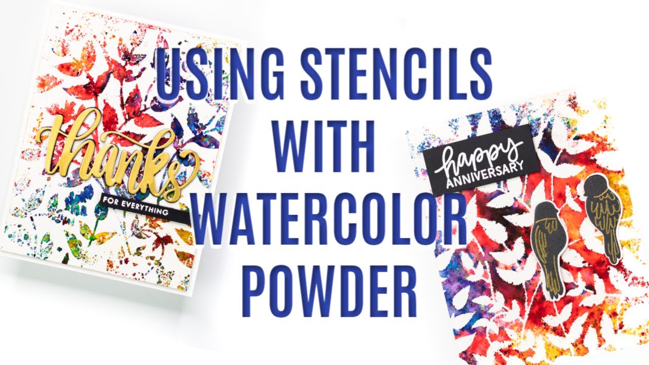 Using Stencils with Watercolor Powders - YouTube
