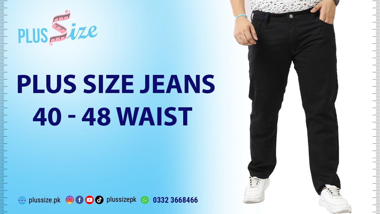 Plus Size Men's Jeans: Perfect Fit in Blue, Black & Grey (40-48 Waist ...