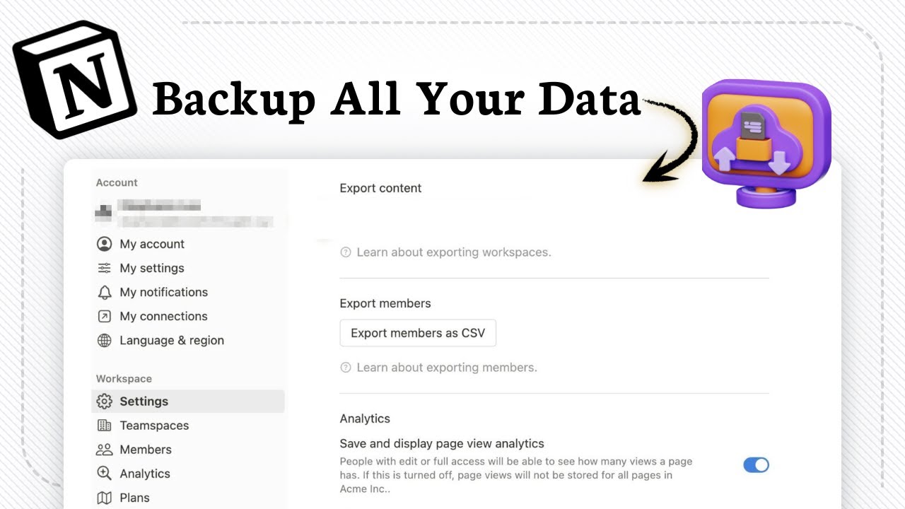 How to Backup All Your Notion Data (Quick & Easy Steps) - YouTube