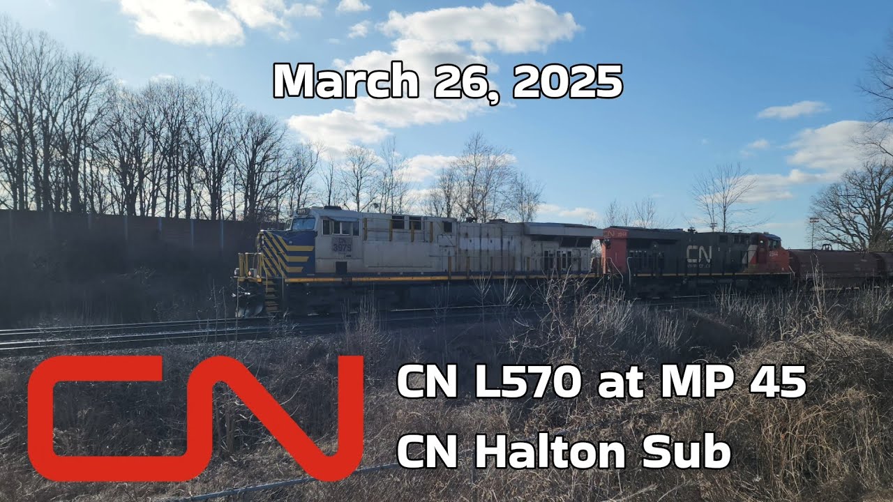 CN L570 at MP 45 CN Halton Sub • March 26, 2025 - YouTube