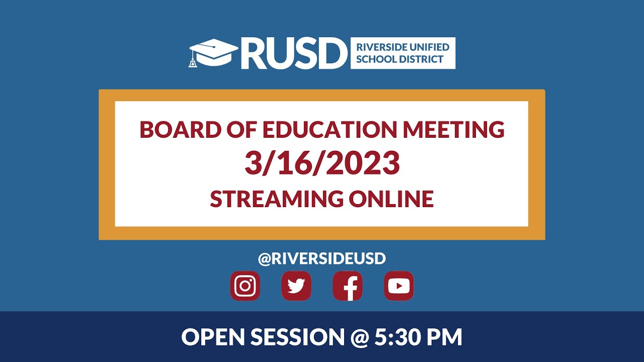 LIVE STREAM: RUSD Board Meeting 3-16-2023 - YouTube