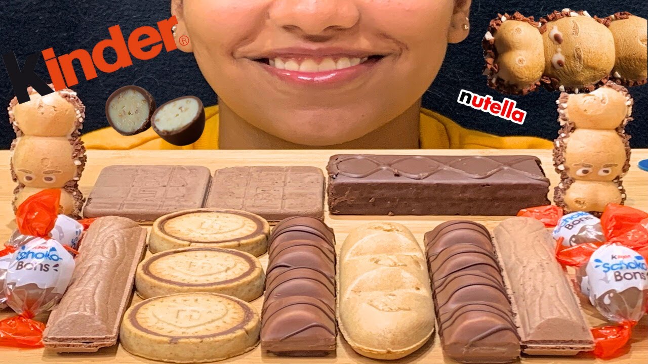 ASMR KINDER CHOCOLATE PARTY Happy Hippo,Kinder ,Sponge Cake,Maxi King ...