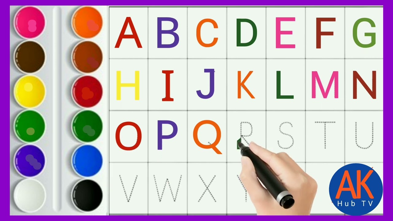 Alphabet a to z | abcd for kids | a for apple | tracing abcd English ...