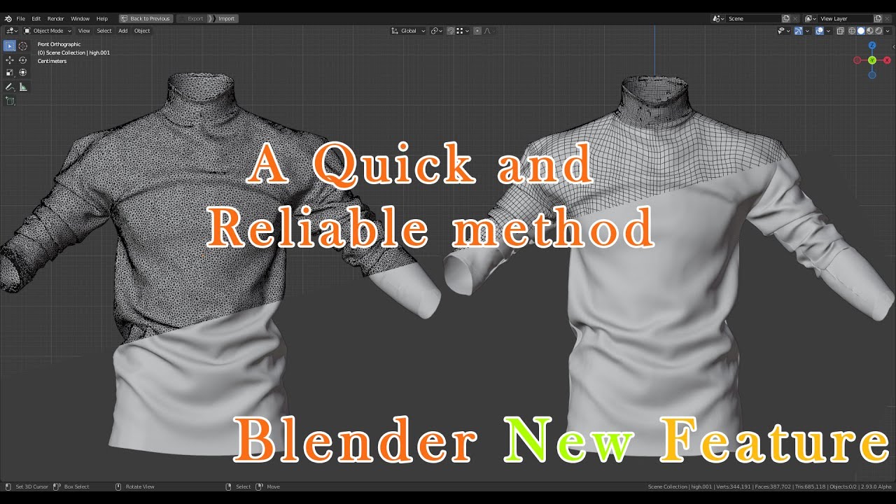 using blender to retopologize Marvelous design Assets - YouTube