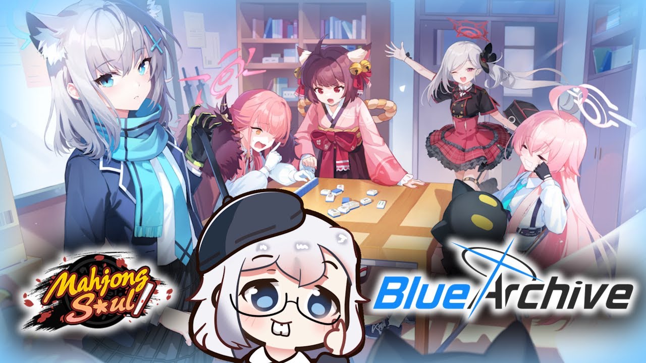 [Blue Archive] x [Mahjong Soul] Collab! Friendlies with chat after ...