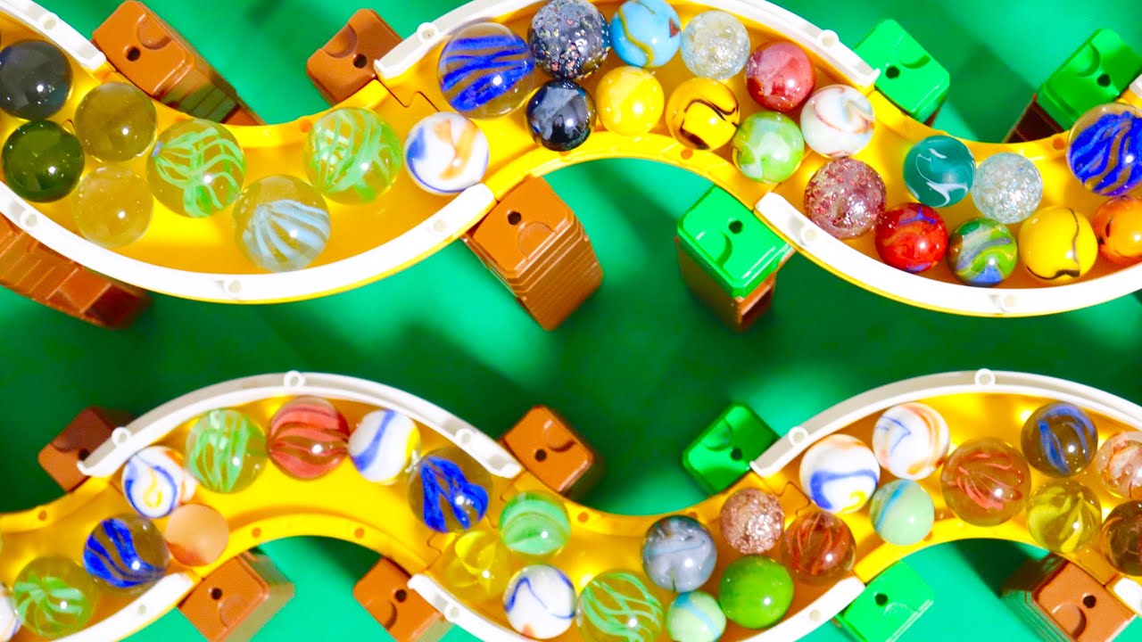 Marble Run Wave Slope BIG Candy Ball Large Amount BallRace ASMR # ...
