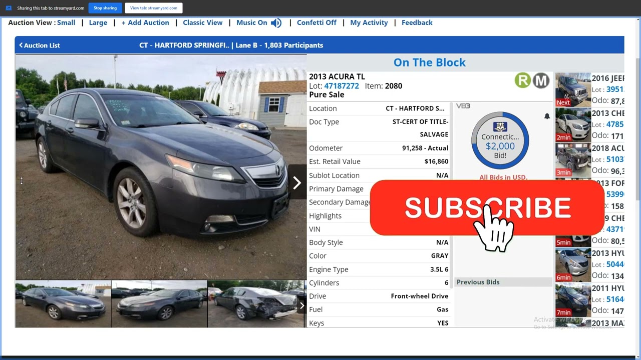 Copart Subasta de Automóviles En Vivo - YouTube