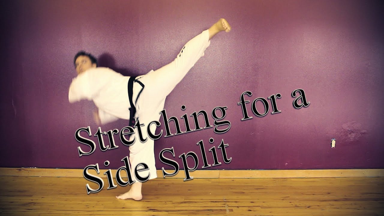 Stretching for a side split - YouTube