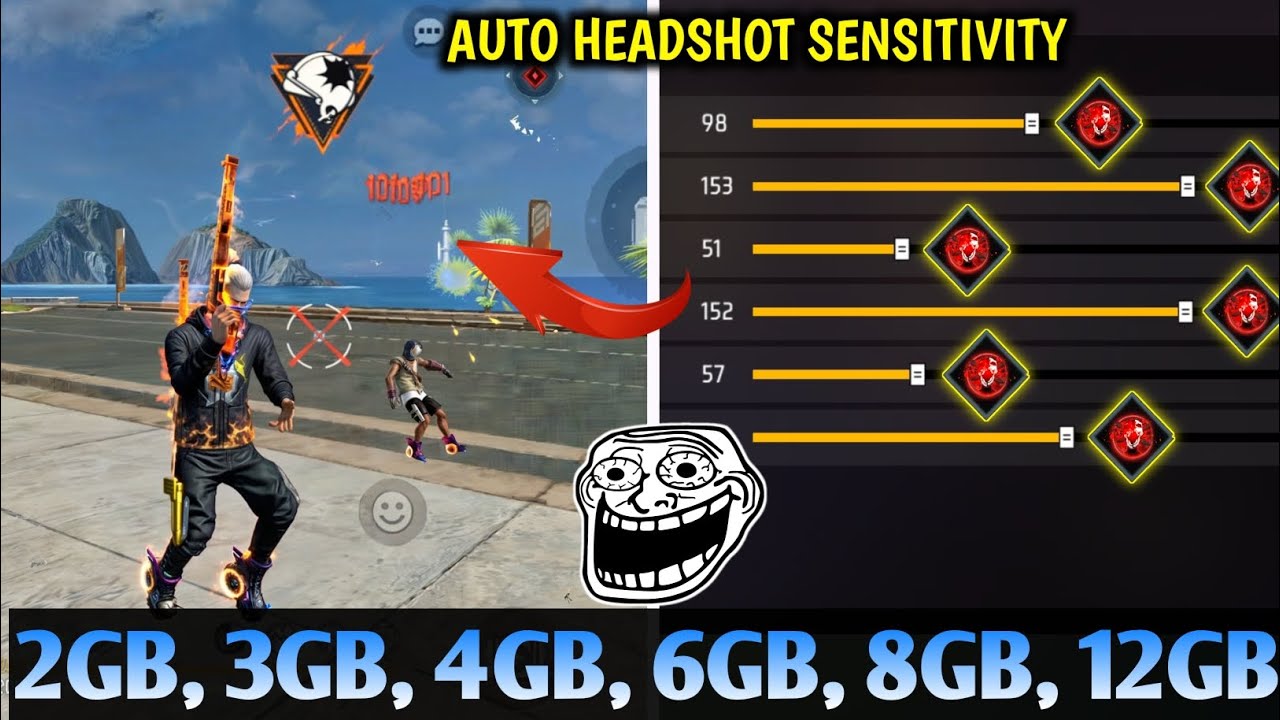 Free fire auto headshot mobile sensitivity setting 🔥🔥 || Garena free ...