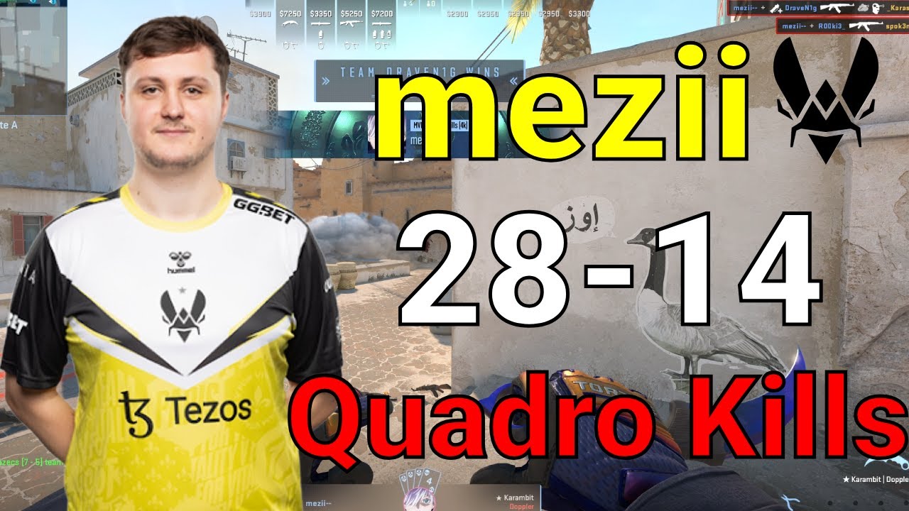 CS2 Vitality mezii FACEIT (28-14) Dust2 | 01/07/2024 | #cs2 #csgo - YouTube