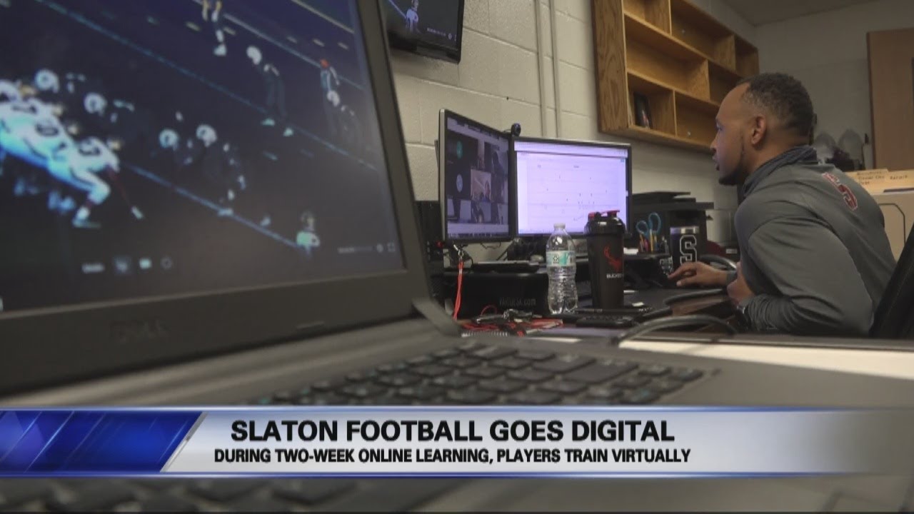 Slaton football training virtually - YouTube