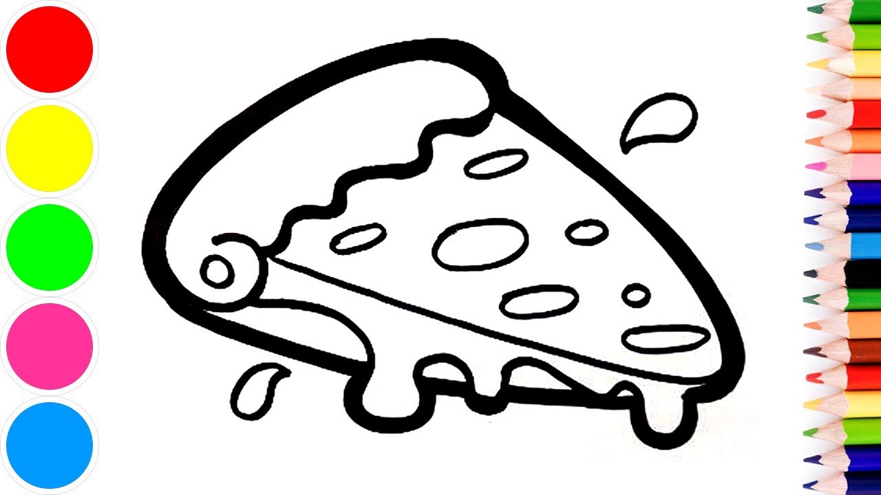 How to Draw a Pizza 🍕 | Pizza 💖 | Easy Step by Step Drawing for Kids ...