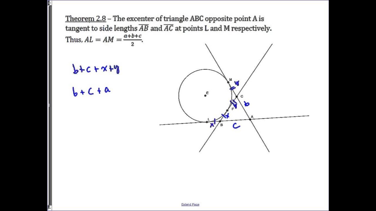 The Connection of the Excircle and Semi-perimeter of a Triangle - YouTube