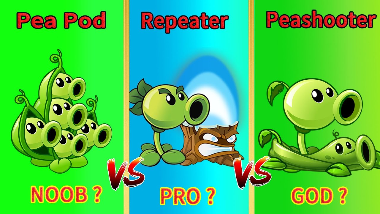 Pvz 2 Gameplay - Peashooter Team Vs Pea Pod Vs Repeater Team - Who's ...
