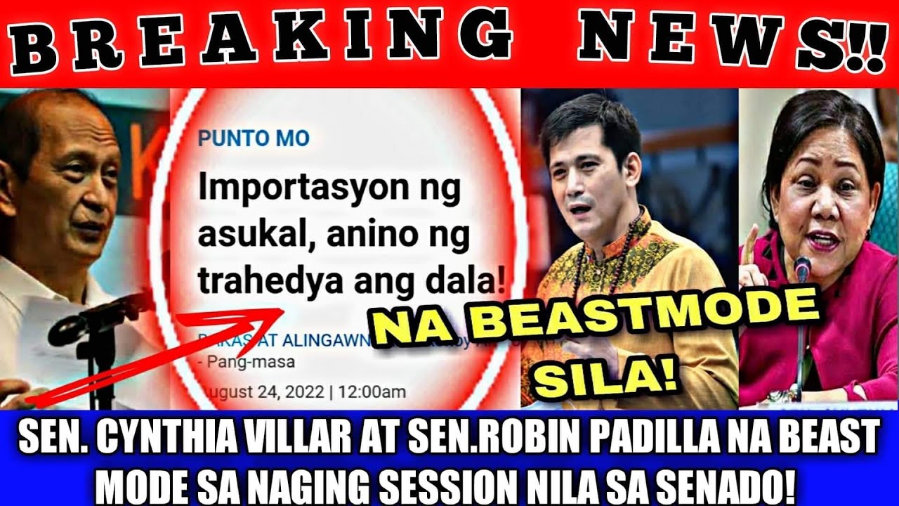 SEN. ROBI PADILLA AT SEN. CYNTHIA VILLAR NA BEASTMODE SA NAGING SESSION ...