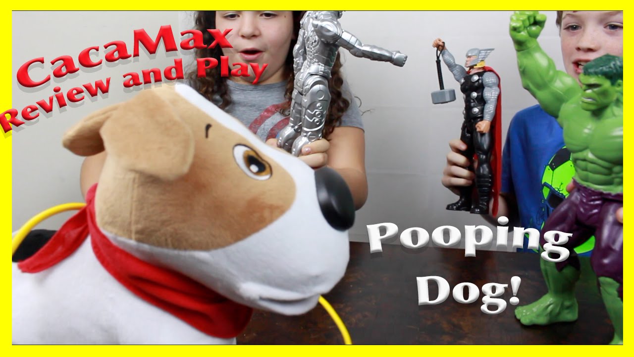 POOPING DOG Cacamax Toy Review and Play with Marvel Avengers ...