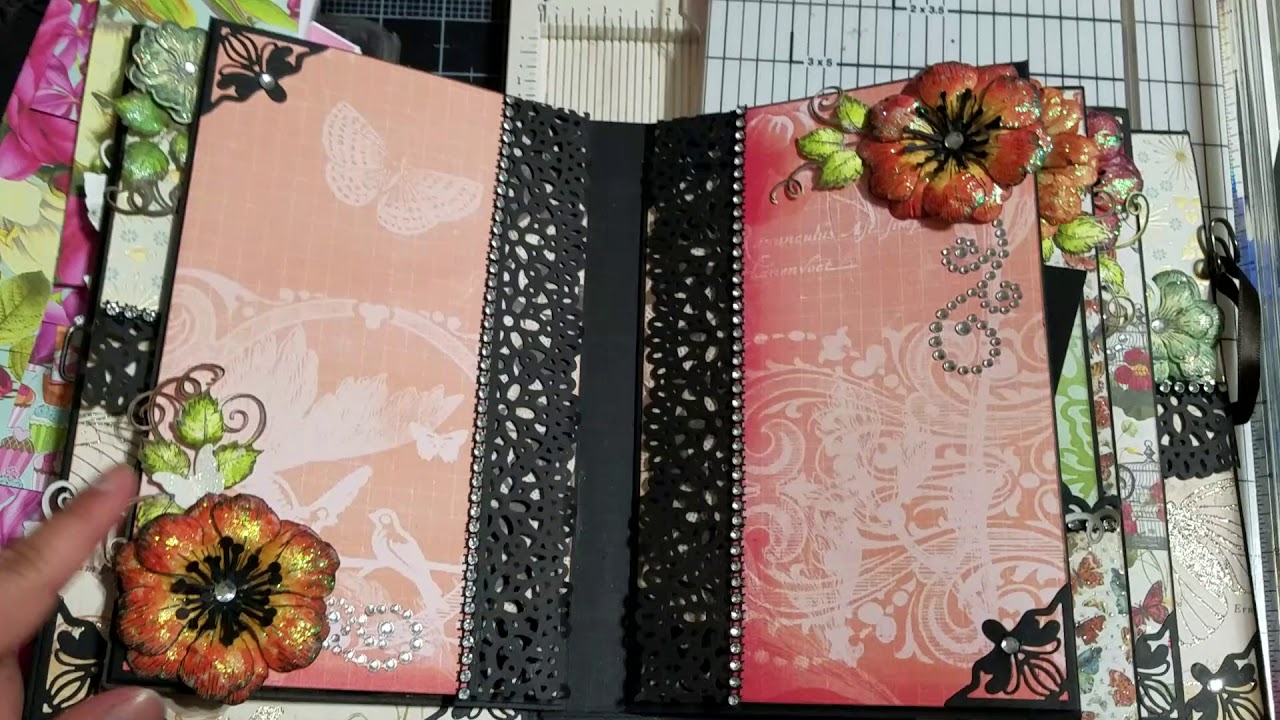 Mini album using Mariposa paper - YouTube