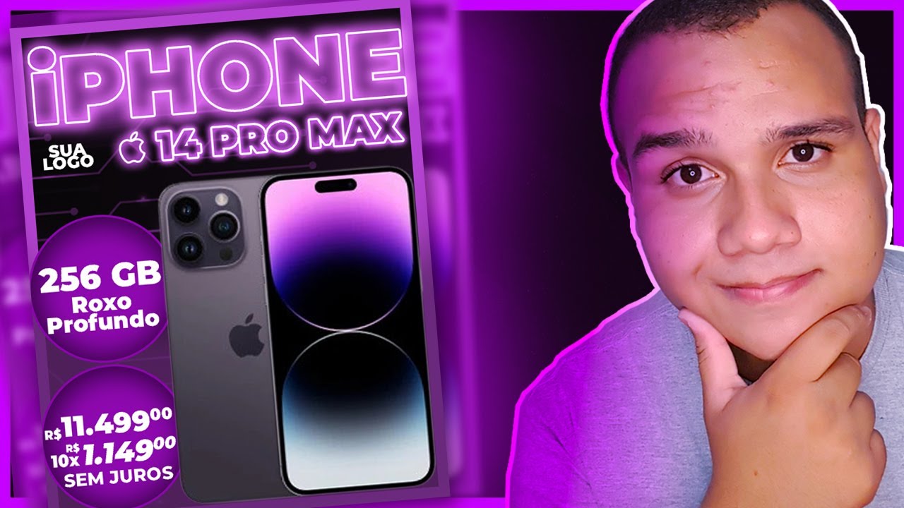 Flyer para iPhone no PhotoShop! Social Media iPhone 14 PhotoShop - YouTube