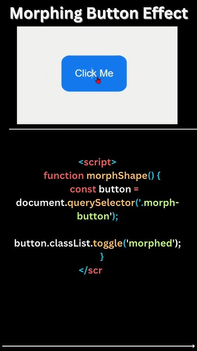 🚀 Mind-Blowing Button Morphing Effect! 😲💡 #WebDev - YouTube
